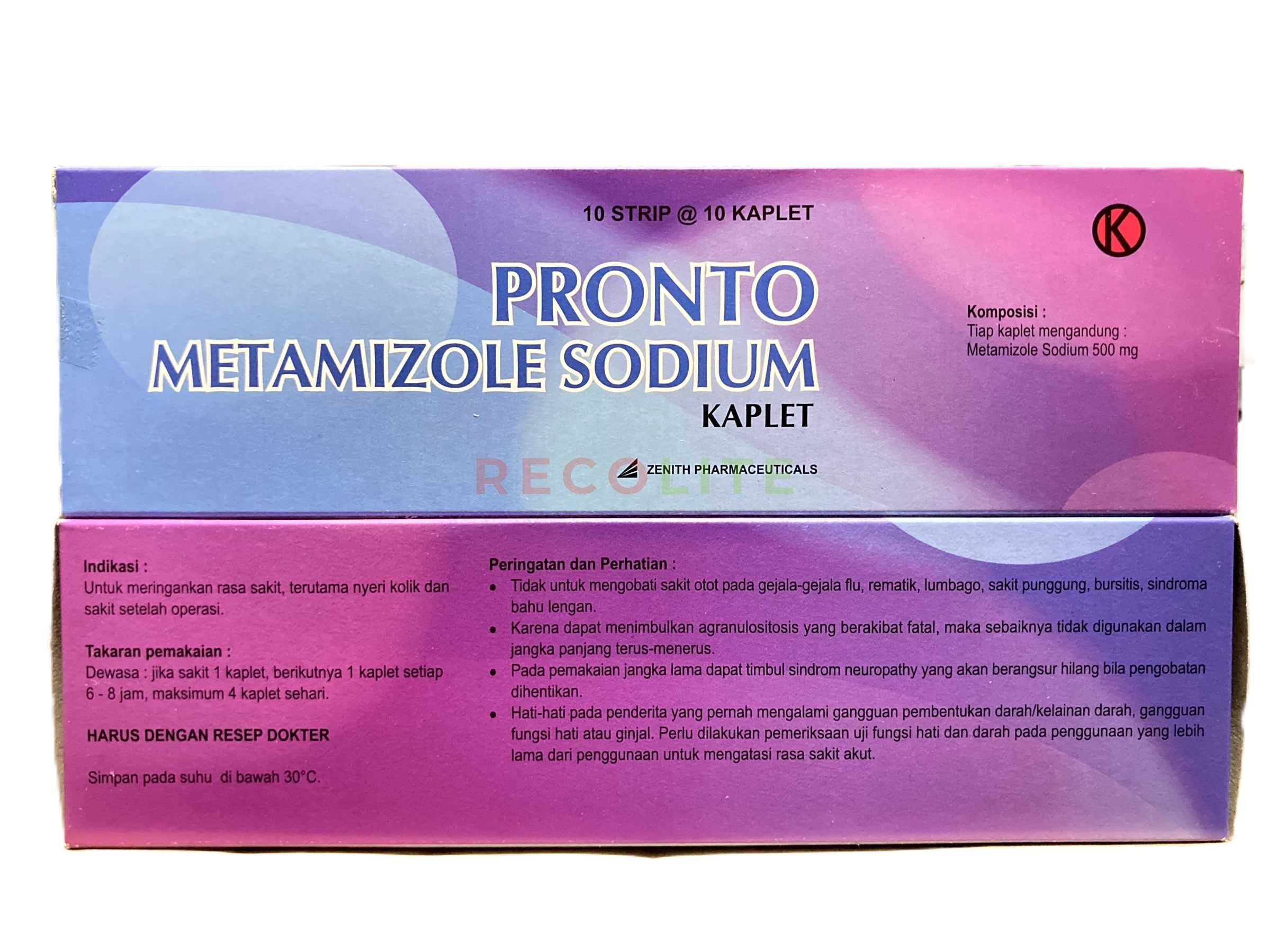 PRONTO BOX/100 KAP – Recolite Online Order Pharmacy