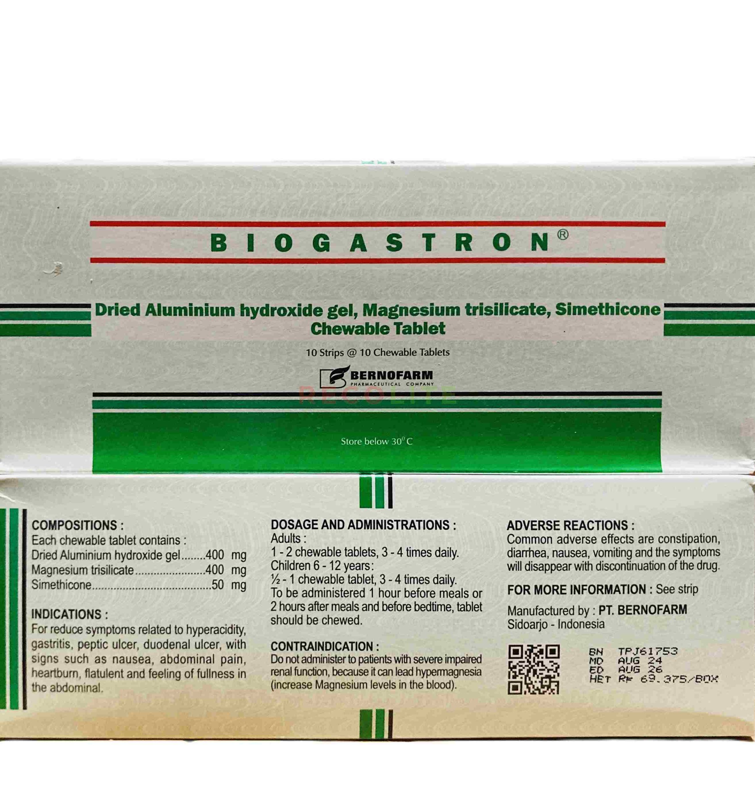 BIOGASTRON BOX/100 TAB – Recolite Online Order Pharmacy